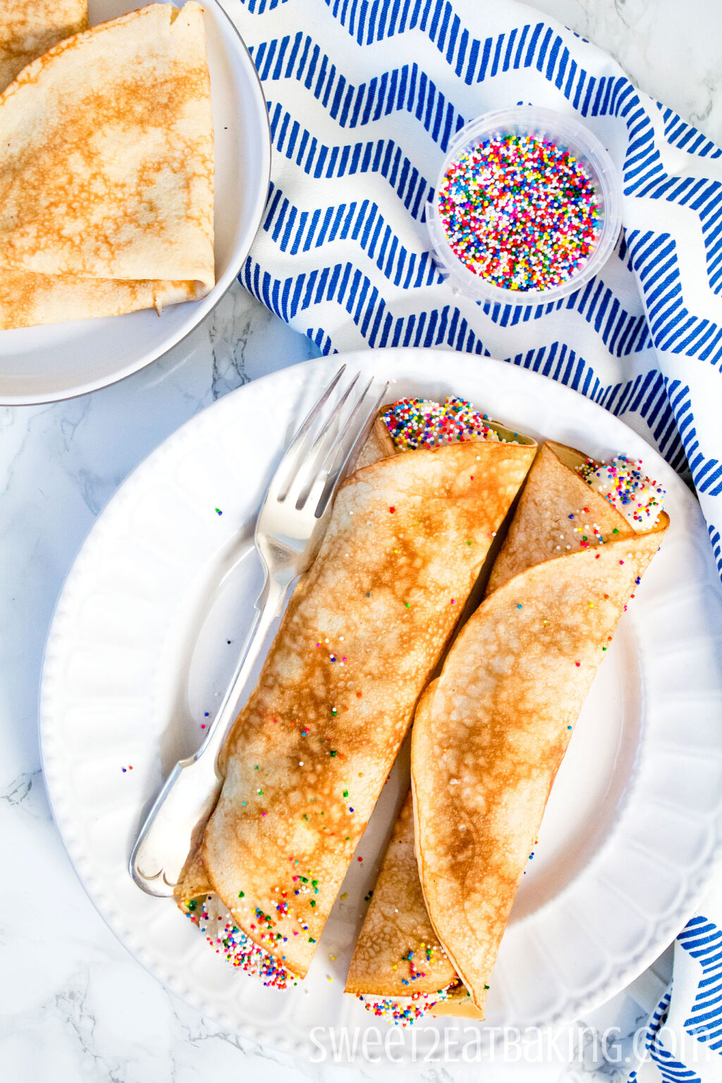 Funfetti Cake Batter Crêpes - Sweet 2 Eat Baking
